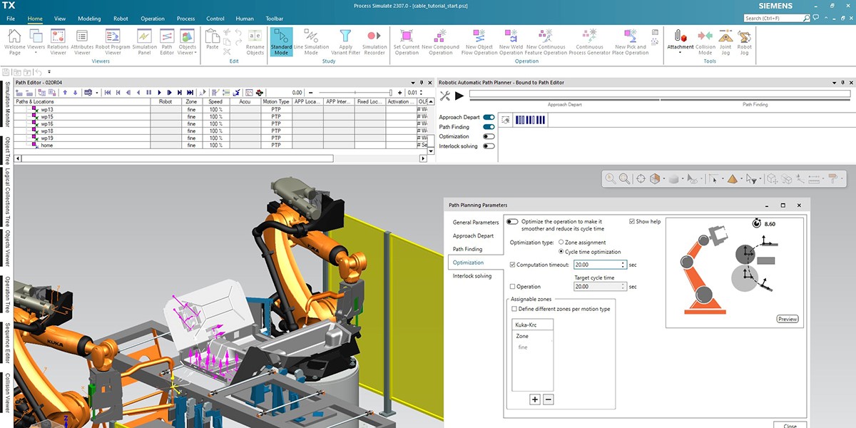 Automate Robot Programming - Siemens Automatic Path Planner